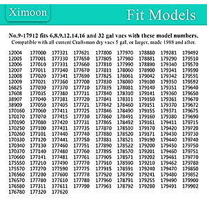 17912 H'epa Filter Replacement Fit for Cr'aftsman 9-17912 Wet/Dry Vacuum Filter with High Efficiency Particle Air