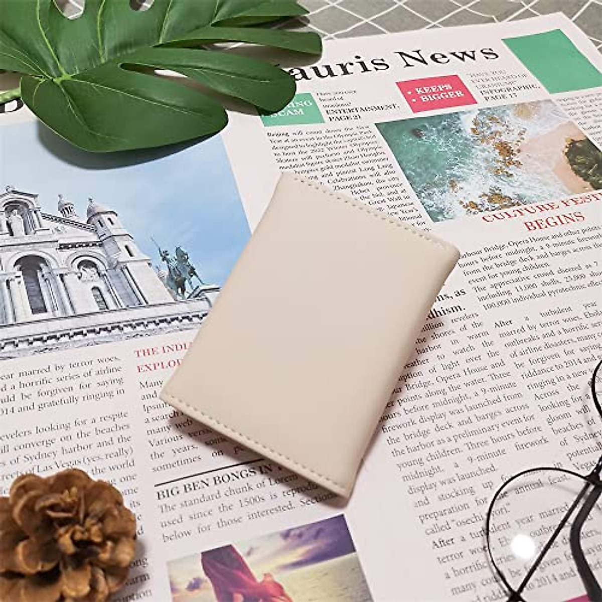 Loxepur Cartoon Fruit Tri-Fold Pu Wallet Multi-Card Slot Small Purse for Gift (Beige)