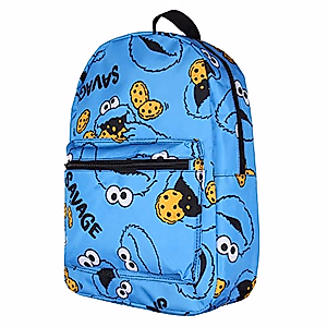 Bioworld Sesame Street Backpack Cookie Monster Savage Laptop School Travel Backpack
