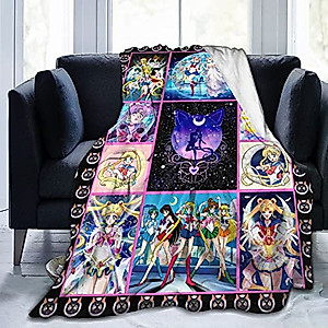 Anime Throw Blanket Super Soft Flannel Blankets Lightweight All Season Bed Throws Blanket Sofa, Room Gifts. (A, 50"x40")