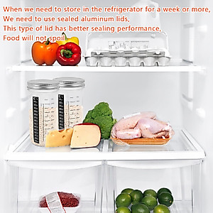 Sourdough Starter Jar, Aluminium Lid Sourdough Starter Container Clear Glass Sourdough Fermentation Jar 730ml with Cloth Cover Spatula Elastic Band Thermometer Strip Labels Pen for Bread Baking