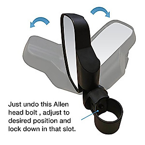 SPAUTO UTV Side Mirrors For 1.6" - 2" Roll Cage Bar, UTV Mirrors Compatible with Kawasaki Mule Yamaha Rhino YZX Pioneer Polaris Shatter-Proof Tempered Glass(Fits Driver and Passenger Side)