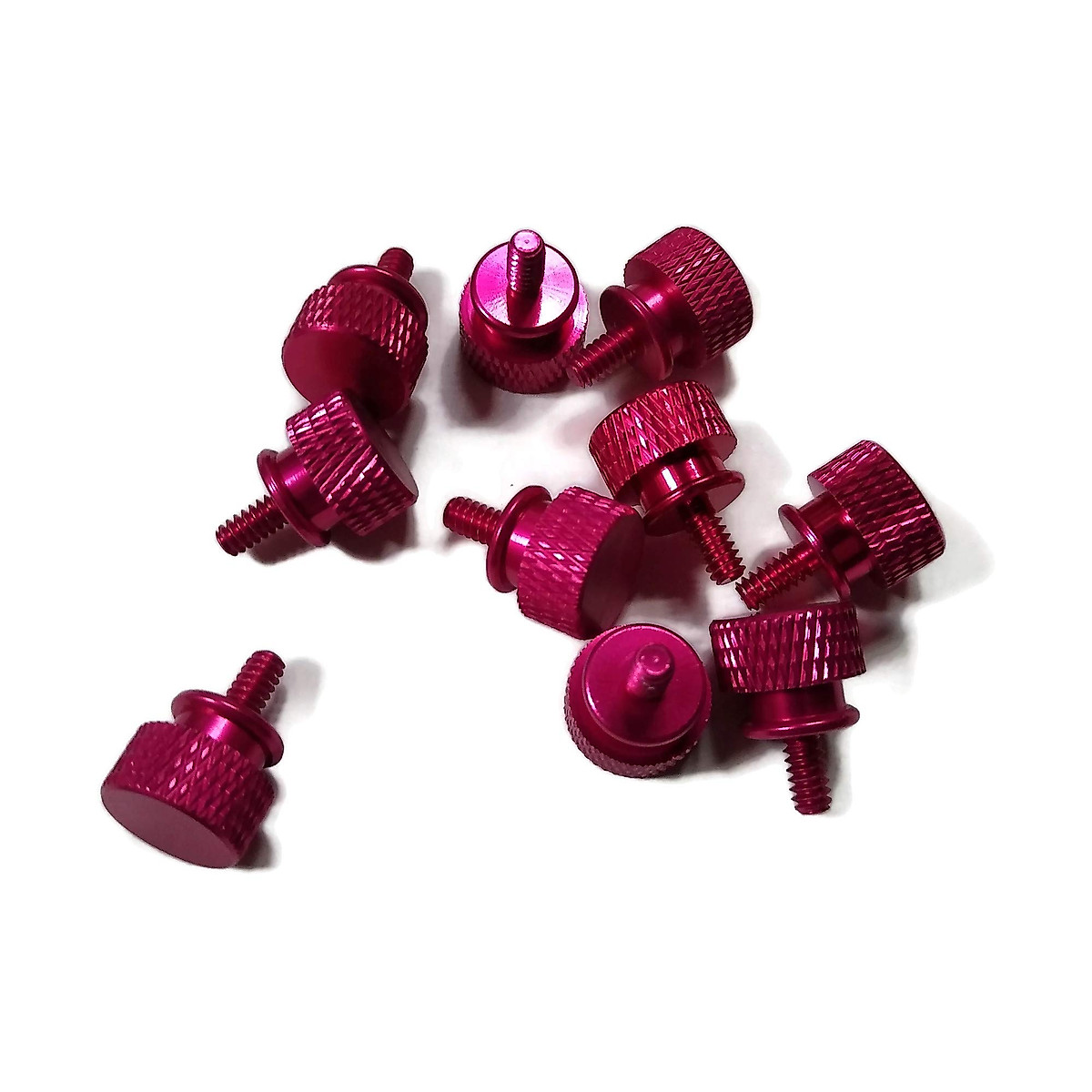 Primeonly27 10x Anodized Aluminum Computer Case Thumbscrews 6-32 Thread Computer Cover Power Supply PCI Slots Hard Drives DIY Pink