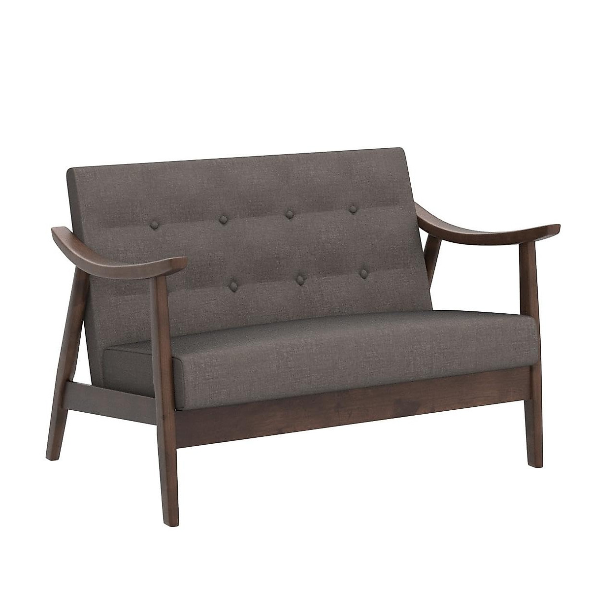 Christopher Knight Home Buda Mid-Century Modern Settee, Dark Gray, Brown