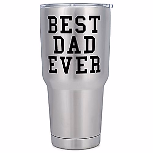 Elanze Designs Best Dad Ever 30 Oz Stainless Steel Travel Mug with Lid