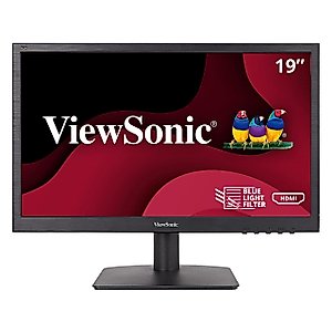 ViewSonic VA1903H 19-Inch WXGA 1366x768p 16:9 Widescreen Monitor with Enhanced View Comfort, Custom ViewModes and HDMI for Home and Office,Black