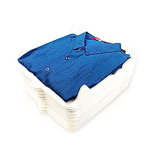 N-D Folding Board Stackable Save Space Tee Shirt Organizer Receipt Board Documents Dividers (10-Pack, Large Size, White)