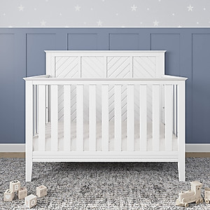 Child Craft Atwood 4-in-1 Convertible Crib, Baby Crib Converts to Day Bed, Toddler Bed and Full Size Bed, 3 Adjustable Mattress Positions, Non-Toxic, Baby Safe Finish (Matte White)