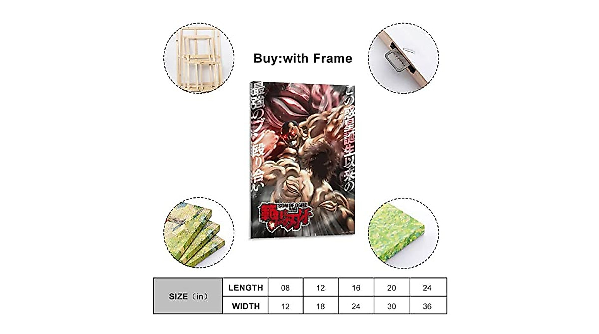 AOMACA Anime Canvas Poster - Baki The Grappler Decor