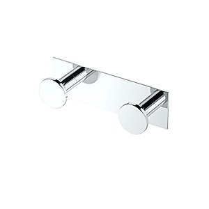 Gatco 1284 Modern Glam Double Hook, Chrome/Wall Mounted Two Hooks with 6.50" Mounting Base
