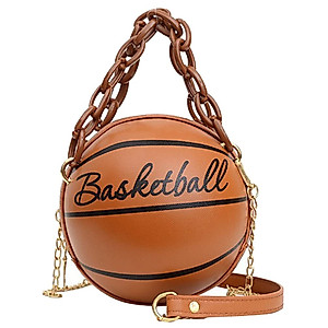 Kichvoe Football Purse Basketball Shape Purse Shoulder Bag Cross Body Bag Cute Purse Handbag Round Handbags Round Purse