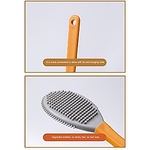 Hondony Toilet Brush and Holder Set,Wall Toilet Wand Long Handle Toilet Cleaner Brush | Long Handle Silicone Toilet Bowl Brush Head with Soft Bristles for Wash Basin