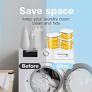 LivLab Laundry Pod Container with Lid, 200 Capacity for Laundry Room Organization, Laundry Detergent Dispenser, Translucent White (200 Pods)