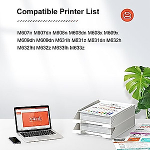 CF237A V4INK Compatible Toner Cartridge Replacement for HP 37A CF237A Toner Black for HP M607 M608 M609 M607n M607dn M608n M608dn M608x M609dn M631h M631dn M632h M632fht M632z M633fh Printer, 1 Pack