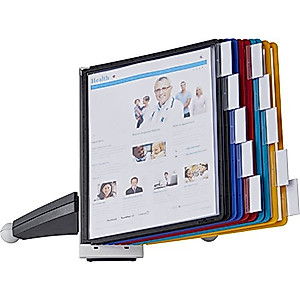 DURABLE Desktop Reference System, 10 Double-Sided Panels, Letter-Size, Assorted Colors, SHERPA Design (554200)