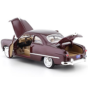 1949 Ford Coupe, Burgundy - Motormax Premium American 73213 - 1/24 Scale Diecast Model Car,unisex-children