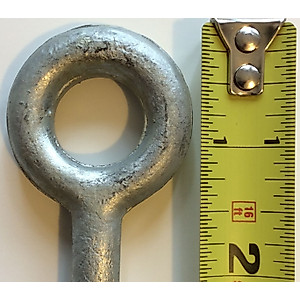 Eye Bolts (6pk) 3/8" x 8" Drop Forged Galv Eye Bolts for Batting Cage Cable Kit