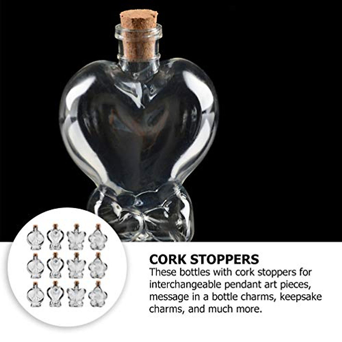 Milisten 25pcs Plastic Sand Art Bottles with Cork Stoppers Butterfly Heart Mini Jars Wishing Message Bottle for DIY Crafts Vial Bead Candy Gift Wedding Decor Mixed Style 100ml