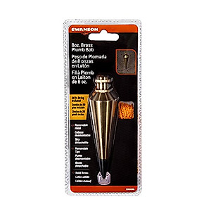 Swanson Tool Co PB008B 8 ounce Brass Plumb Bob with String