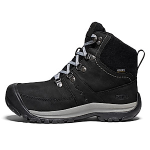 KEEN Women's Kaci 3 Winter Mid Height Waterproof Insulated Snow Boots, Black/Steel Grey, 10