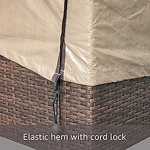 Verano Garden Patio Furniture Covers ， Waterproof Outdoor Couch Cover ， Polyester Dust-Resistant,Beige (Middle(79" L x 27" W x 16" H))