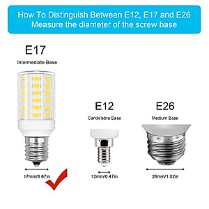 Frigidaire Freezer Light Bulb Replacement E17 LED Appliance Bulb KEI D28A KEL2811 Compact 5304517886 6W Equivalent 60W-70W Daylight White 800LM E17 Intermediate Base Bulbs Not Dimmable (2 Pack)