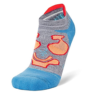 Balega Unisex-Adult Enduro V-Tech No Show Socks (1 Pair), Midgrey/Blue, Small