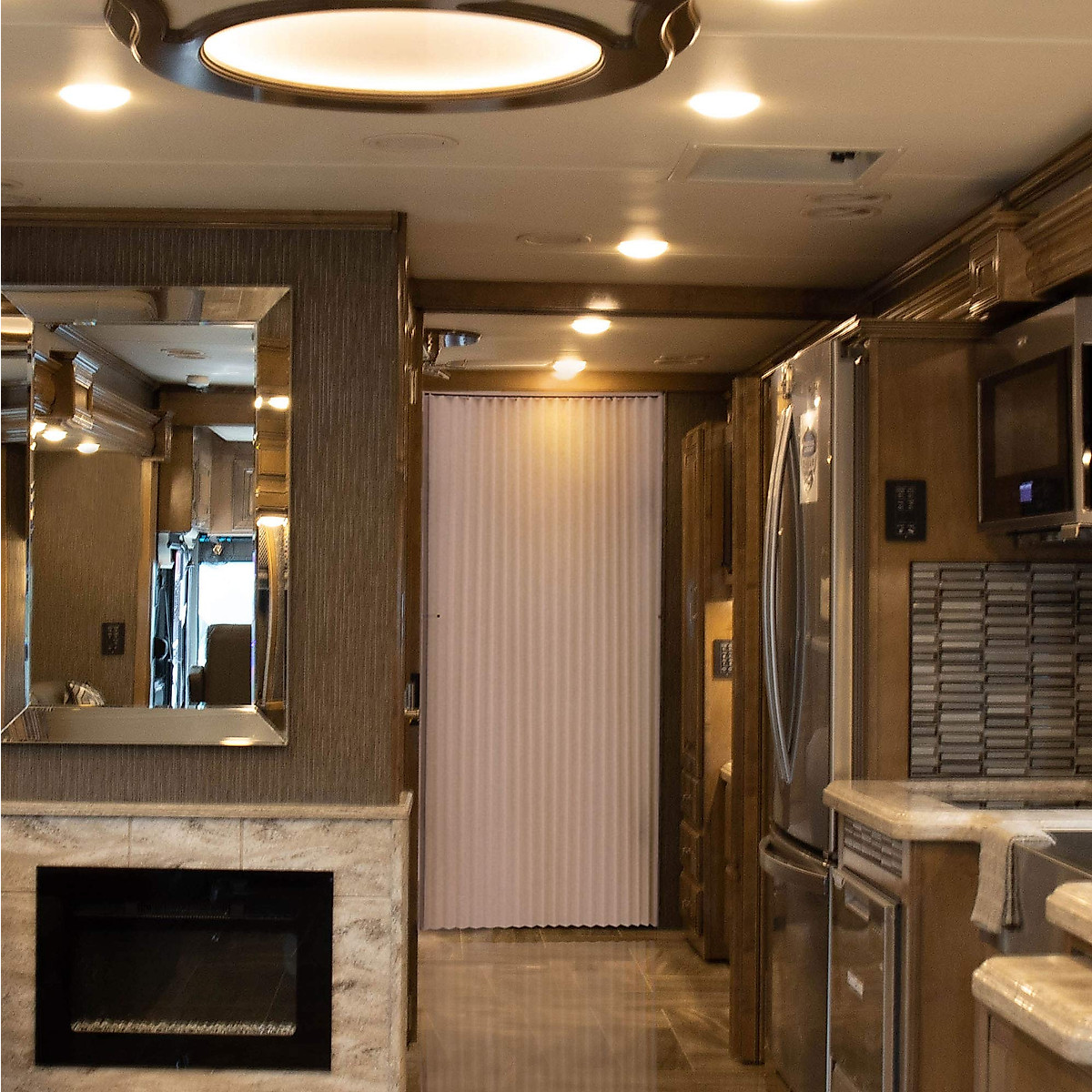 RecPro RV Pleated Folding Door 48" x 75" | Camper Folding Door | Fifth Wheel Folding Door (Gray)