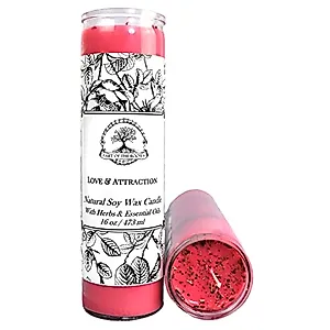 Love & Attraction 7 Day Soy Spell Candle by Art of the Root | Handmade, Natural Soy Wax | Metaphysical, Wiccan, Pagan, Conjure & Magick | Relationships, Marriage Proposals & Commitment Rituals