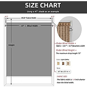 RED GRAPES Roller Window Shades,Light Filtering Roller Shade,Window Blinds,Roll Up and Down Blinds for Home,Easy to Install(Coffee, 58'')