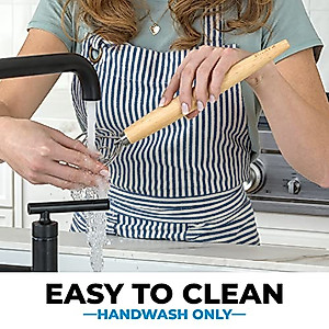 Zulay Kitchen 13 Inch Danish Dough Whisk - Large Wooden Danish Whisk For Dough With Stainless Steel Ring - Traditional Dutch Whisk Baking Tool For Bread, Batter, Cake, Pastry