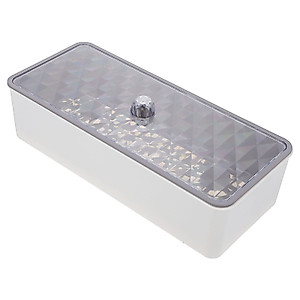 Cabilock 2pcs Diamond Cutlery Box Kitchen Drawer Organizer Cutlery Tray with Cover Silverware Tray Tableware Storage Case Flatware Clamshell White The Pet Household Products -