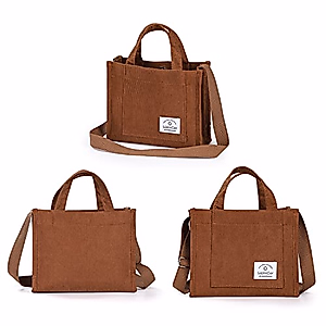 WantGor Tote Bag for Women, Corduroy Crossbody Bags Shoulder Handbag Satchel Hobo Bag Purse