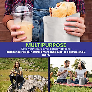 Opalpros 60 pcs Gusseted 14 Mil Mylar Bags for Food Storage with oxygen absorbers - 5 Gallon (10), 1 Gallon (20), Quart (30), with 2500cc, 500cc & 300cc OA Resealable Mylar Bags + Colorful labels