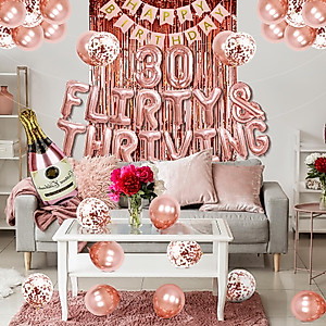 30 Flirty And Thriving Balloons Thirty Flirty And Thriving Decorations For Her 30 Balloons For Women Rose Gold Flirty Thirty Birthday Decorations Dirty Happy 30th Birthday Decorations Banners