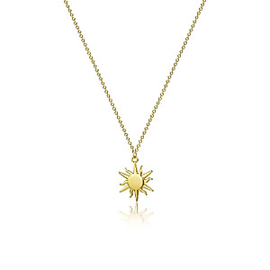 VIROMY Delicate Sun Flower Pendant Necklace for Women 14K Gold Filled Dainty Sunflower Charm Necklace Minimalist Everyday Jewelry for Women