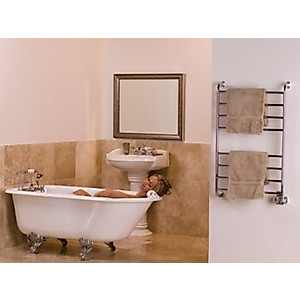 Warmrails Kensington Towel Warmer - Wall Mounted Towel Warmer Rack for Drying Towels and Garments - 39.5-Inch Chrome Finish Frame - Model HSKC