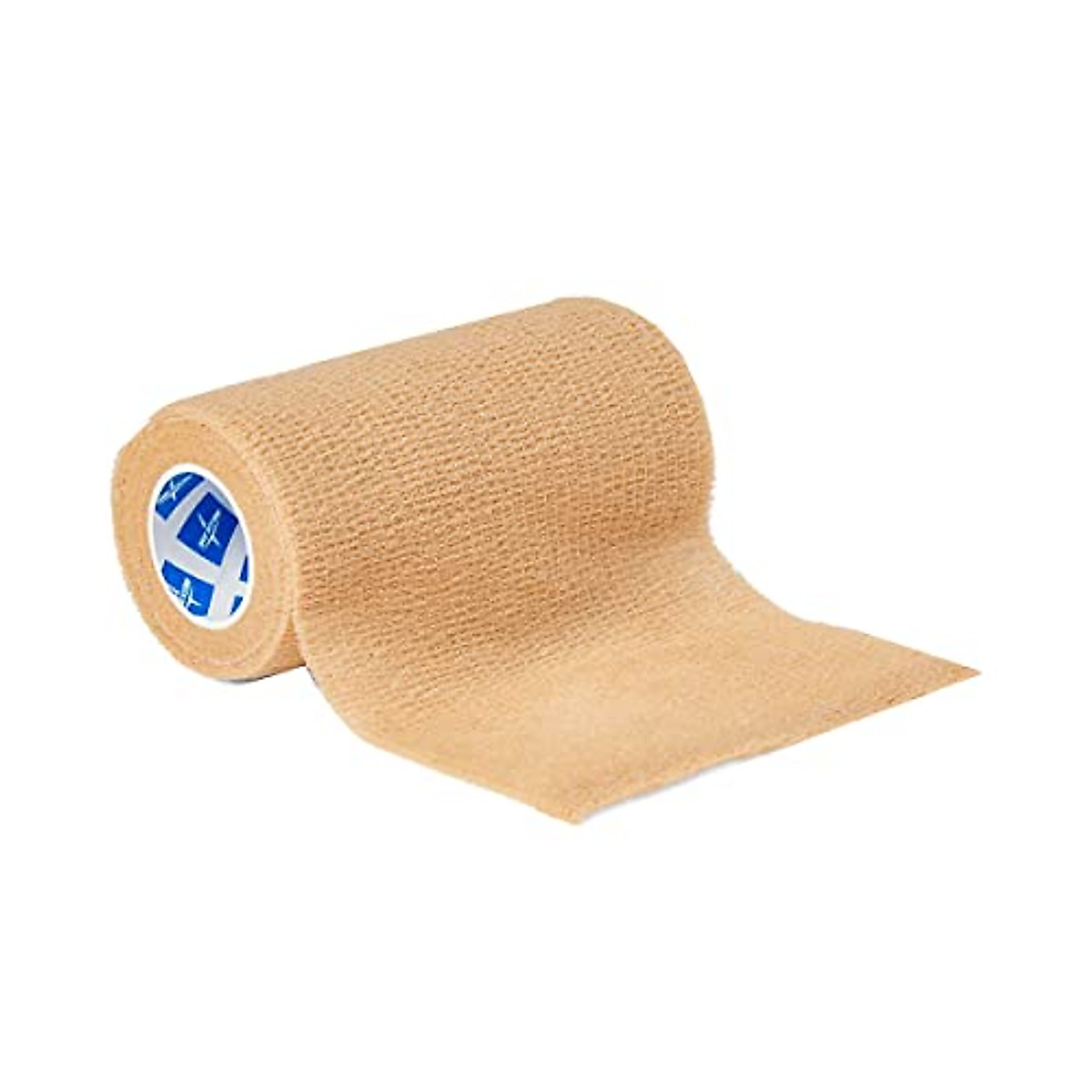 Medline Self Adherent Cohesive Wrap Bandage, Latex-Free, 4" x 5 Yards, Tan (18 Count)