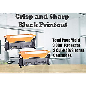2-Pack 4Benefit Compatible CLT-407S Toner Cartridge CLP325 (2xBlack) CLT-K407S CLTK407S CLT407S Used for CLX-3185FW 3185N CLP-320N CLP-321N CLP-325W CLP-325 Color Laser Printer