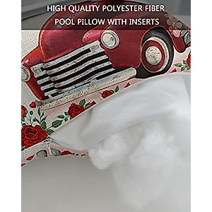 Recliner Head Pillow Ledge Loungers Chair Pillows with Insert Romantic Love Heart Red Car Tree Gnome Couple Beige Lumbar Pillow with Adjustable Strap Patio Garden Cushion for Sofa Bench Couch, 2 PCS