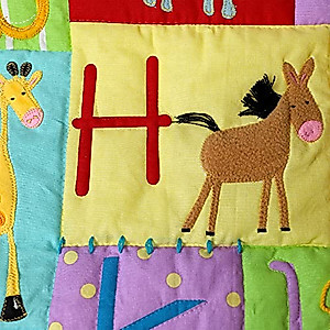 Let's Make Memories Personalized Baby Textured Alphabet Quilt - Pastel Color Design - New Baby