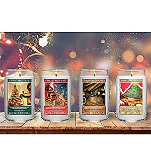 Christmas Candles | Christmas Tree Soy Candle Gifts for Women/Men | Balsam Fir, Cedar, Holly and Evergreen Holiday Scented Candles for Home | 17oz Clear Jar Candle, 80-100 Hour Burn Time