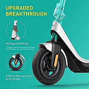 NIU KQi 2 Electric Scooter for Adults - 300W Power, 25 Miles Long-Range, 10'' Tubeless Fat Tire, Dual Brakes, W. Capacity 250lbs, Portable Folding Commuting E-Scooter, UL Certified