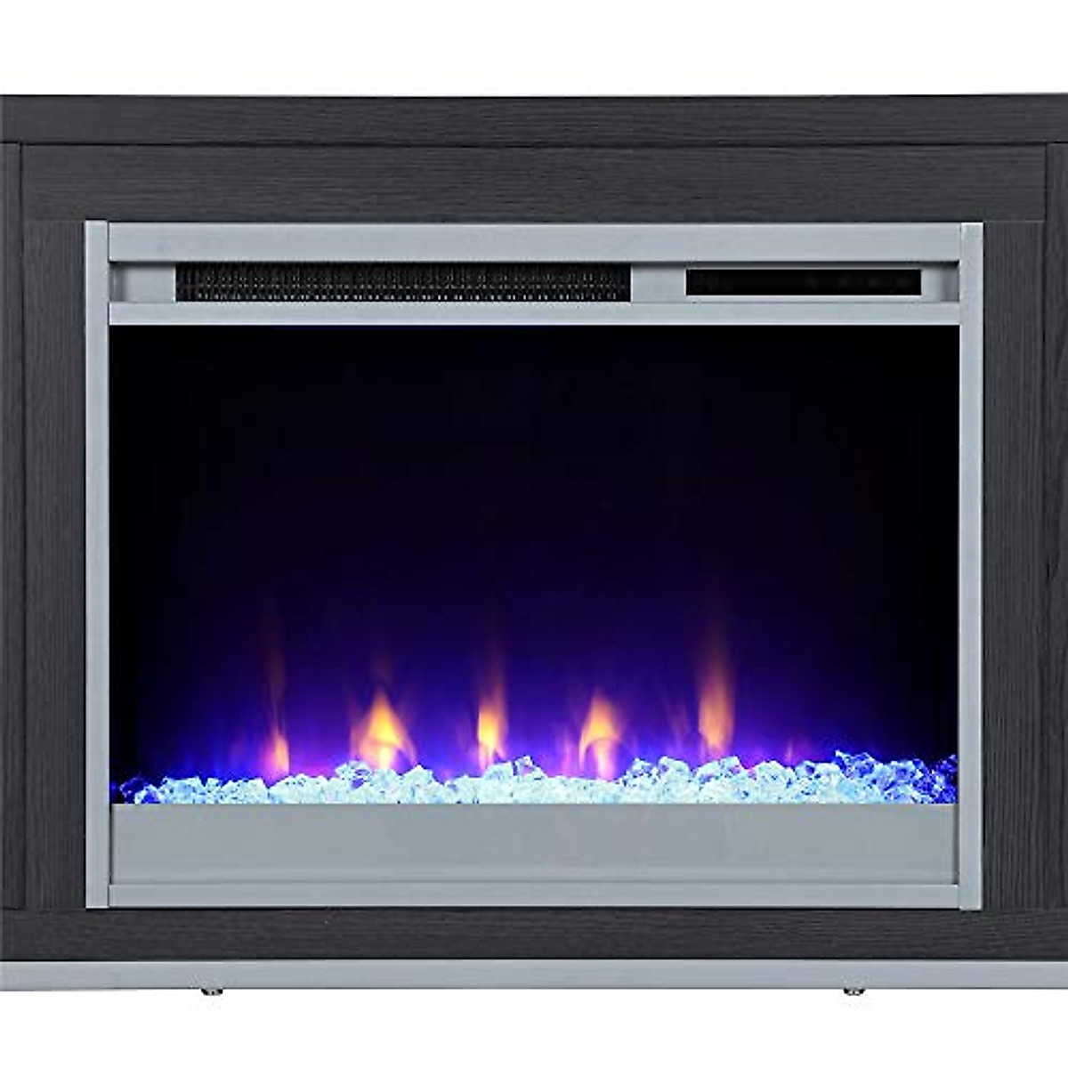 Ameriwood Home Lumina Fireplace Stand for TVs, up to 70", Black Oak