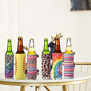 Sublimation Blanks Slim Beer Can Coolers Sleeves,12 oz Neoprene Soft Insulated Reusable Drink Caddies for Water Bottles or Soda, Collapsible Blank DIY Customizable for Parties, Events or Weddings 6pcs