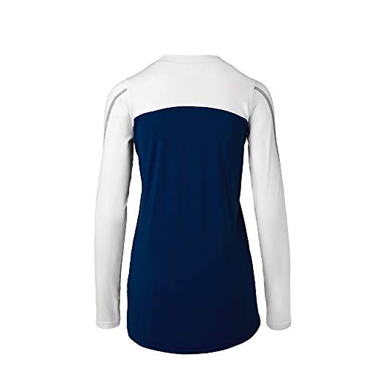 Mizuno Women's Techno VII Long Sleeve Volleyball Jersey, Navy-White, Large