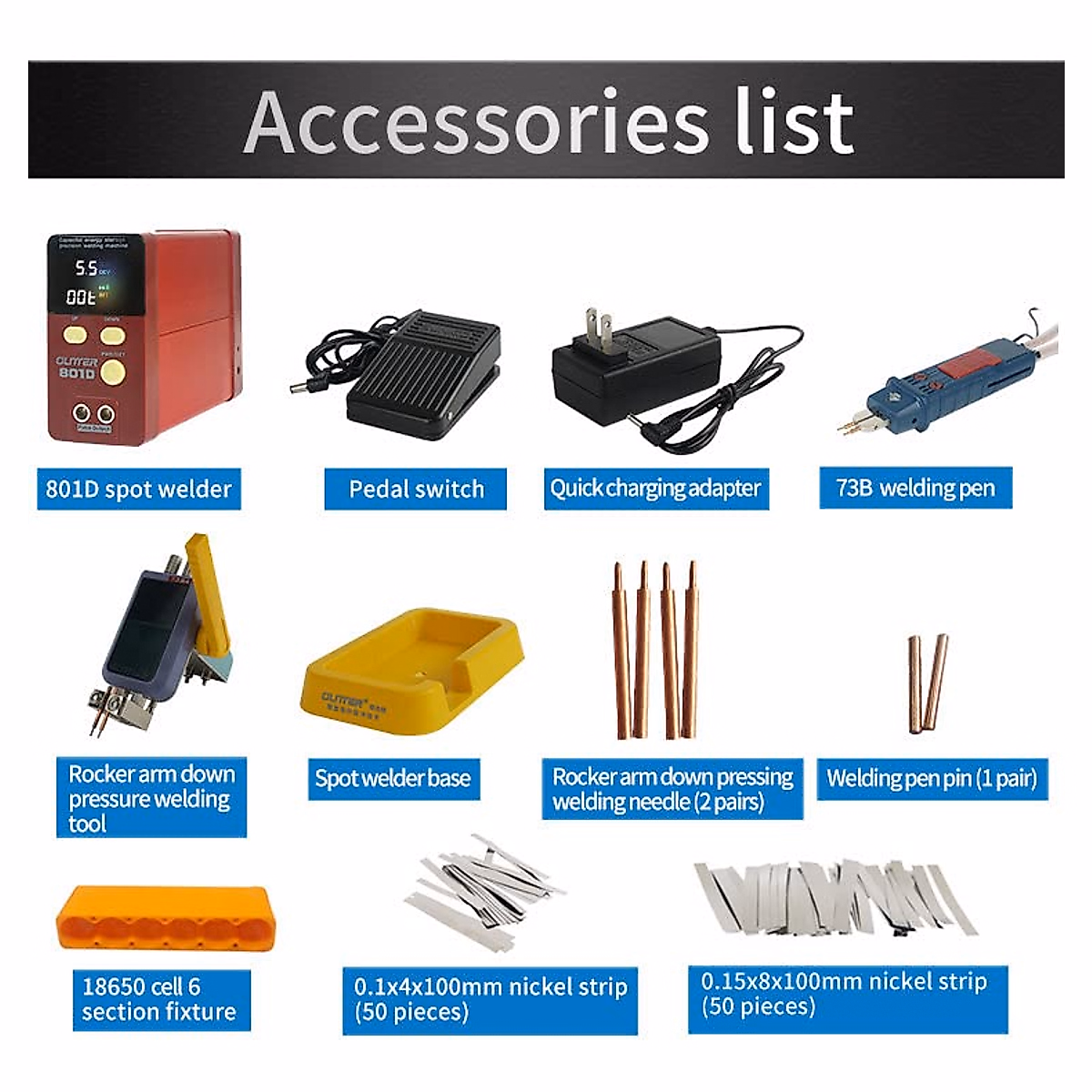 ZCM-JSD 801D 18650 Battery Welding Machine,Hand Held Spot Welder w/Two Modes,Soldering Station Portable fo rRepair Shop,Factory, Laboratory