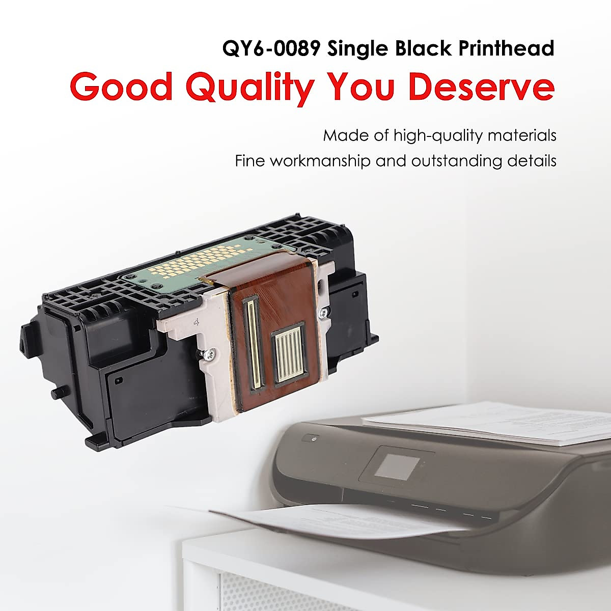 ASHATA Replacement QY6-0089 Printhead Print Head for Canon TS5080 TS6020 TS6050 TS6051 TS6052 TS6080 TS5050 TS5051 TS5053 TS5055 TS5070 - Single Black