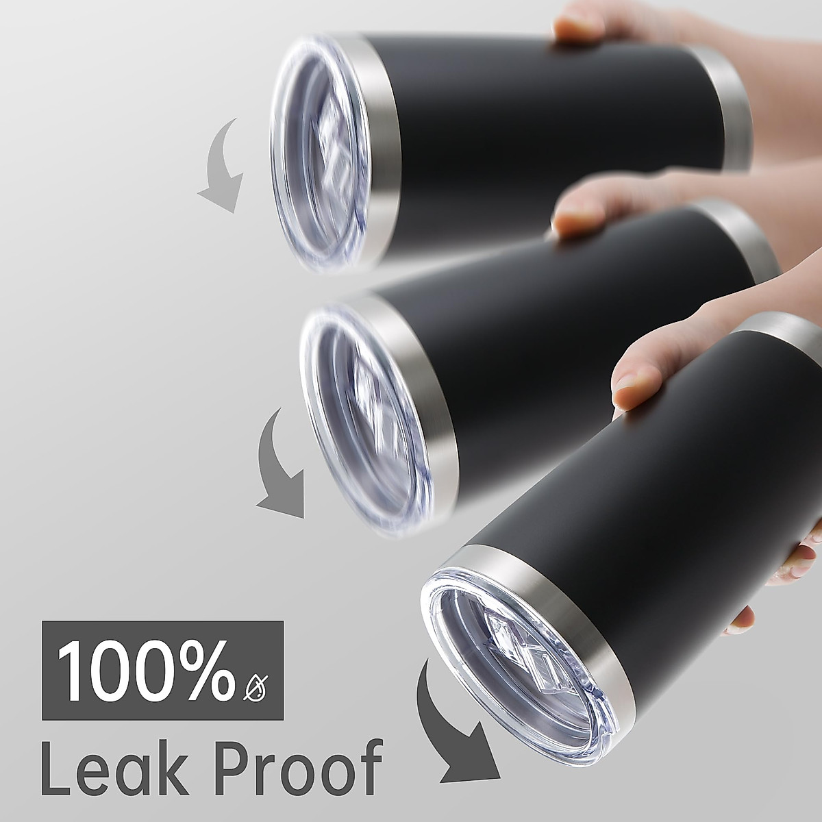 Cool Yoleb 20 oz Tumblers Bulk Stainless Steel Tumbler with Lid Double Wall Vacuum Insulated Coffee Mug 20oz Powder Coated Cup for Hot and Cold Drinks (Black, 12 pack)