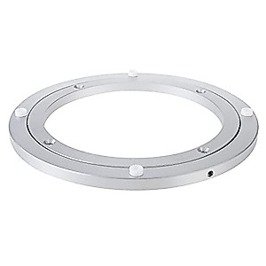 HOMOKUS Lazy Susan Hardware Aluminum Heavy Duty Rotating Turntable Bearing Table Base Round Swivel Plate Hardware for Glass Granite or Dining Table (12 INCH)